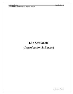 Course outline - Database Systems - NUST - Studocu