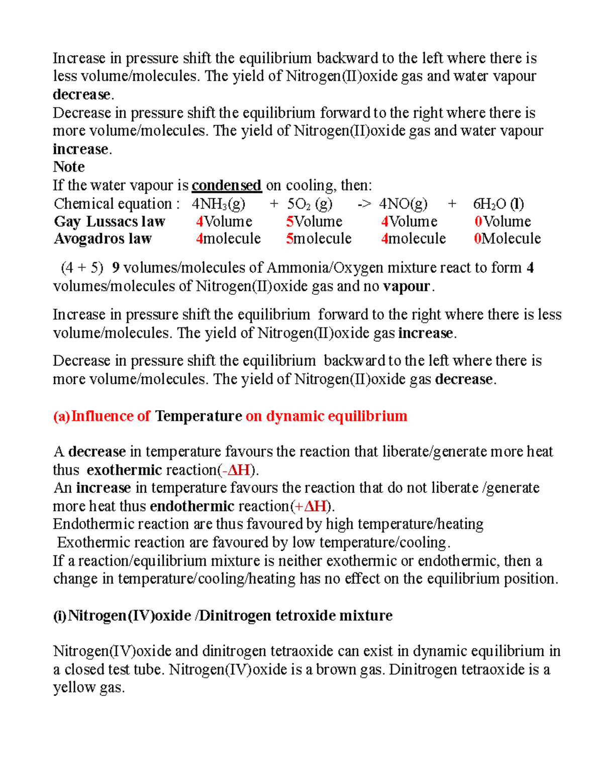 Chemistry notes part-23 - Increase in pressure shift the equilibrium ...