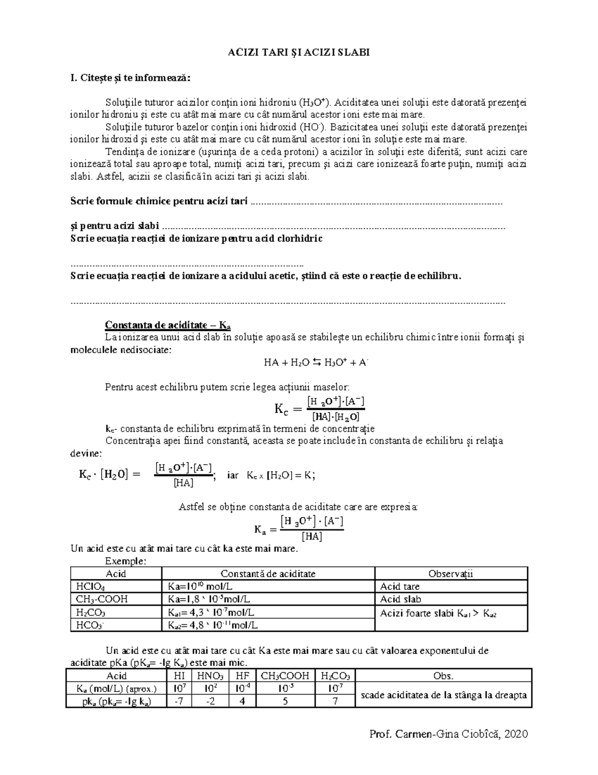Cls. ix 3.acizi tari acizi slabi. baze tari baze slabe - Prof. Carmen ...