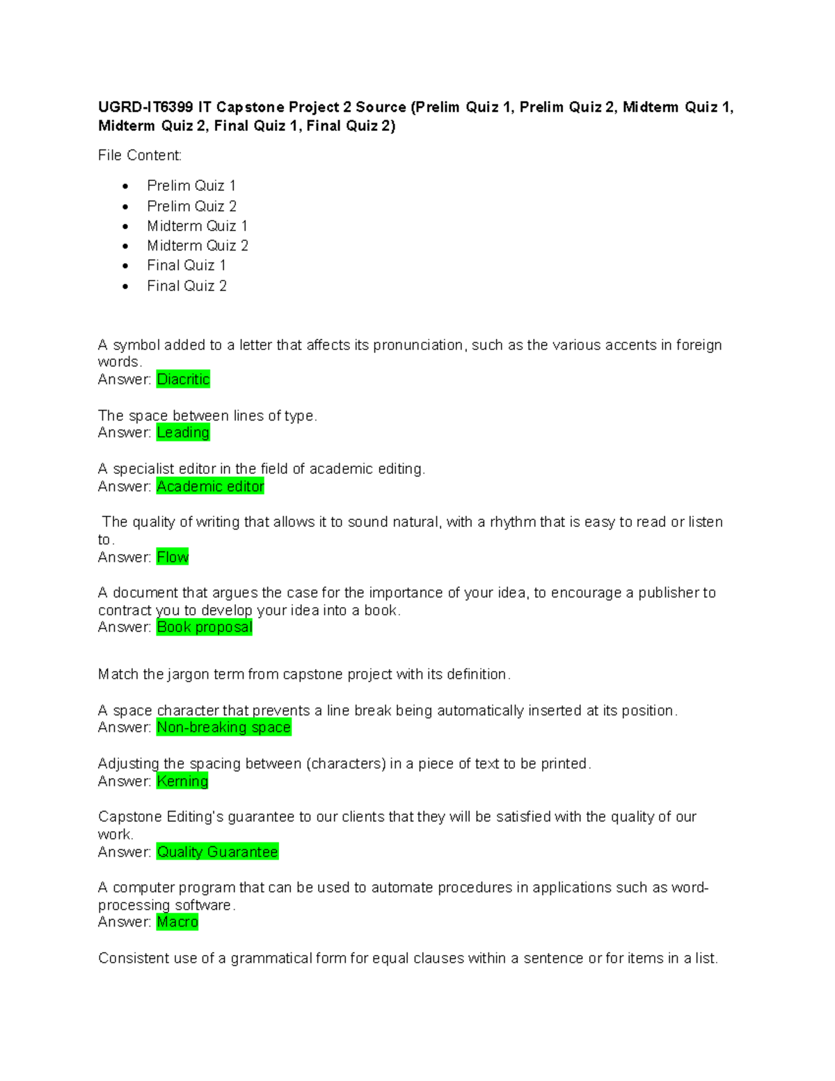 UGRD IT6399 IT Capstone Project 2 quizzes - UGRD-IT6399 IT Capstone ...
