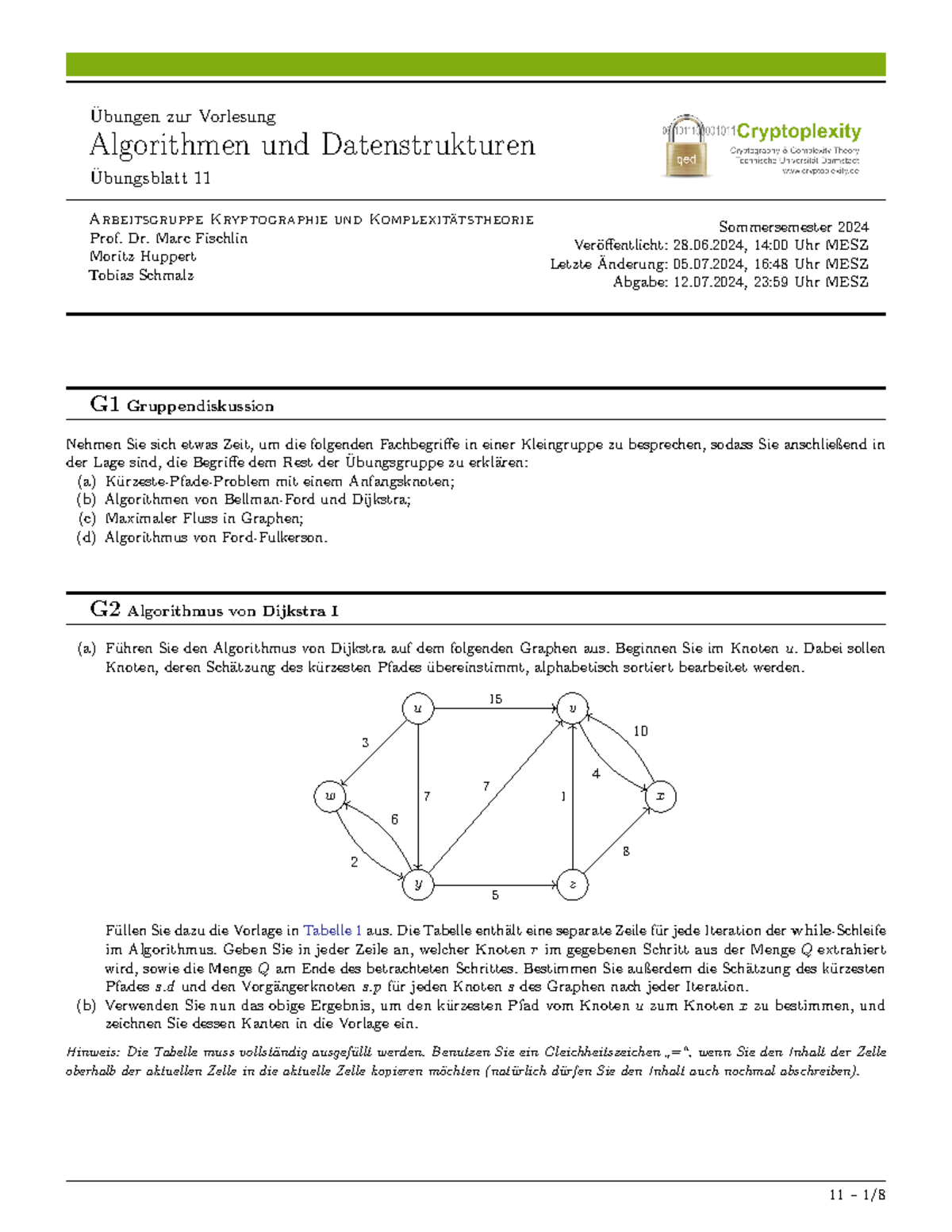 Algorithmen und Datenstrukturen 2024 third programming Hausübung ...