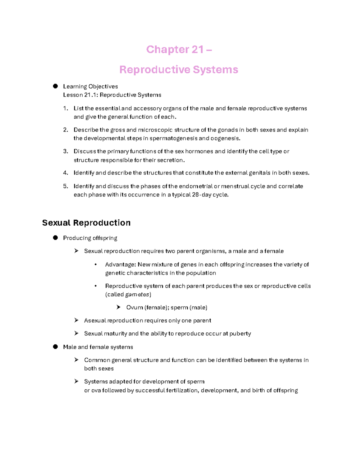 Chapter 21 - Reproductive System (A^0P) - Chapter 21 – Reproductive ...