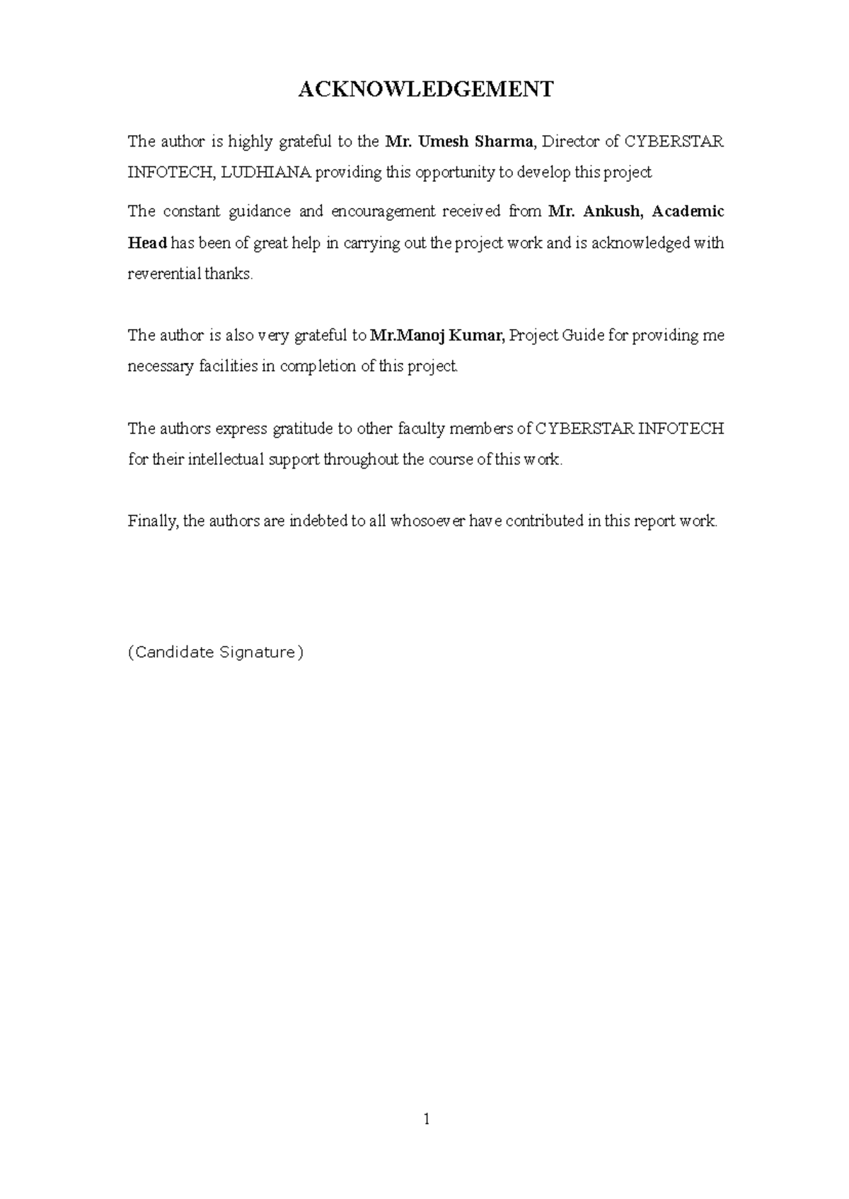 Project Report of Health Care System - ACKNOWLEDGEMENT The author is ...