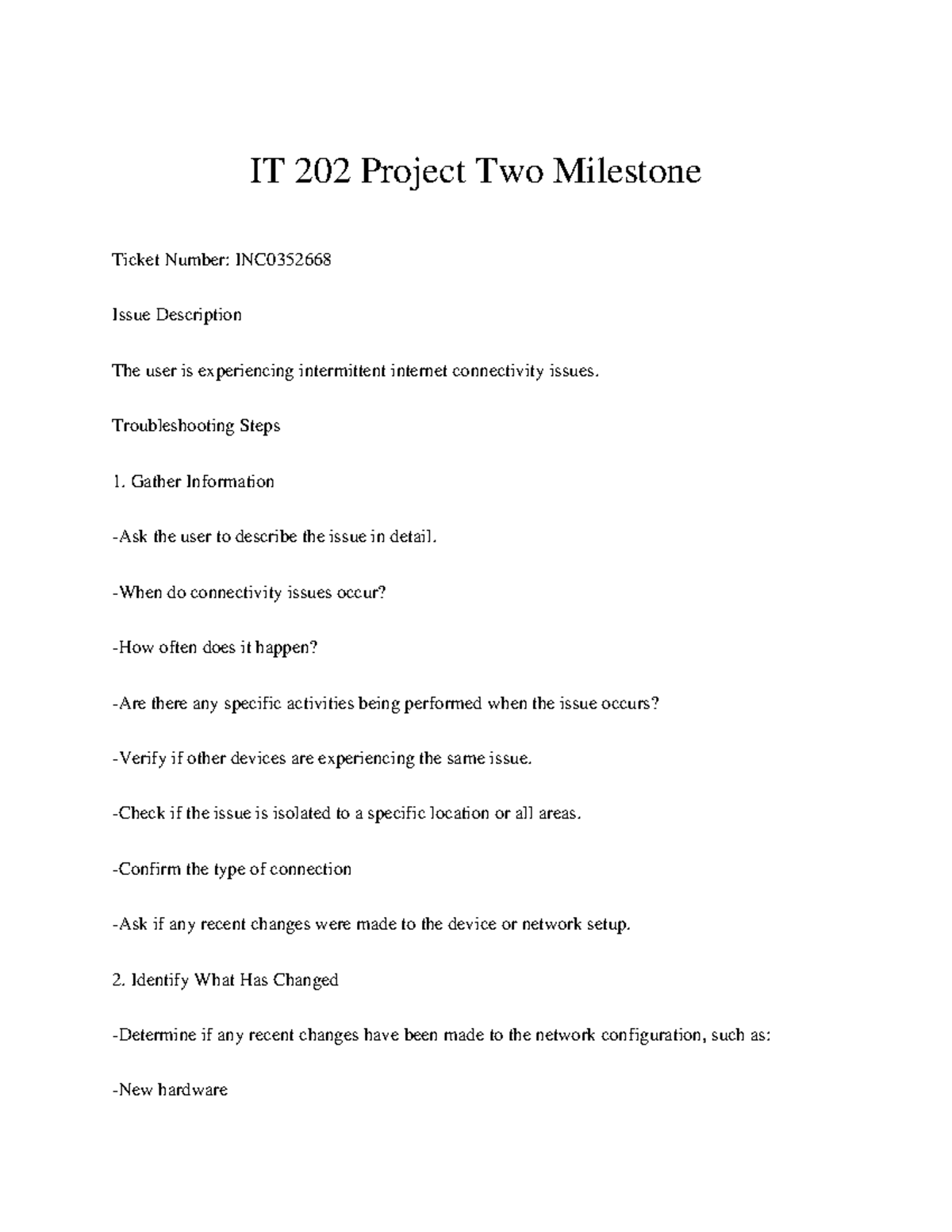 IT 202 Project Two Milestone - IT 202 Project Two Milestone Ticket ...