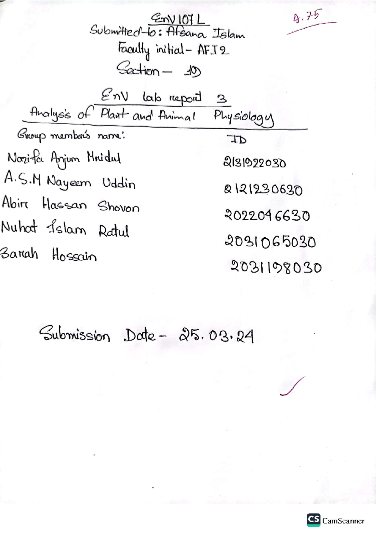 Lab3 - lab report 3 - Introduction to Environmental Science (Lab) - Studocu