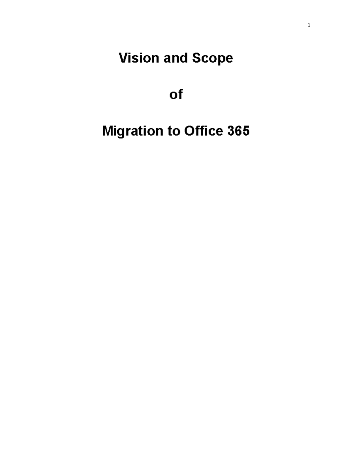 Vision and Scope of migration to office 365 - Vision and Scope of ...