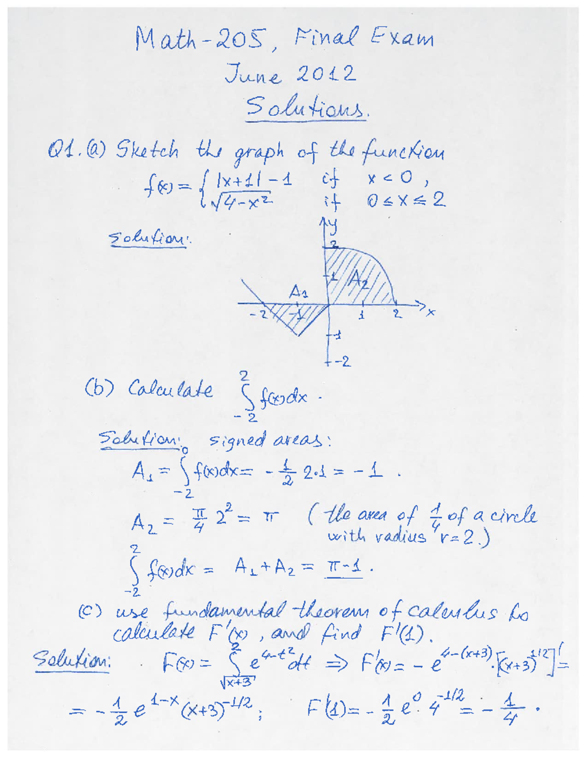 2012 Summer Final - with solutions - MATH 205 - Studocu
