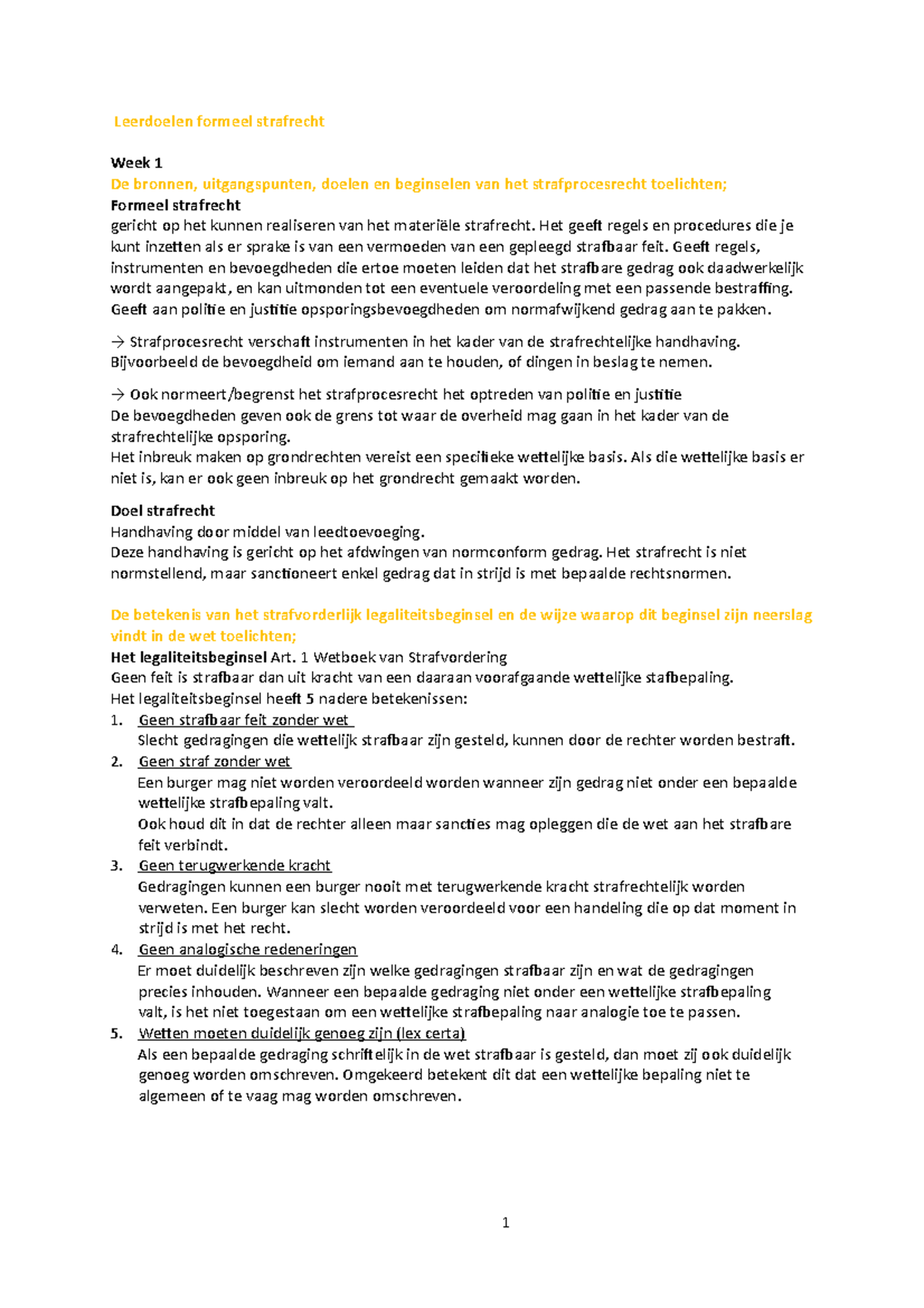 Leerdoelen formeel strafrecht - Het geeft regels en procedures die je ...