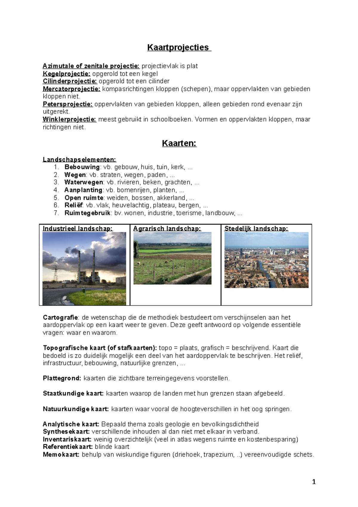 Samenvatting-PAV- aardrijkskunde - Kaartprojecties Azimutale of ...