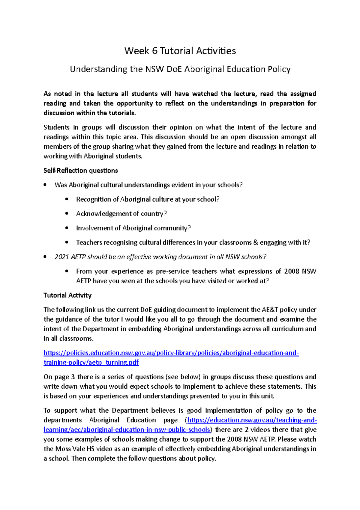 Week6 Tut Activities s2 2021 - EDST3170 - MQ - Studocu