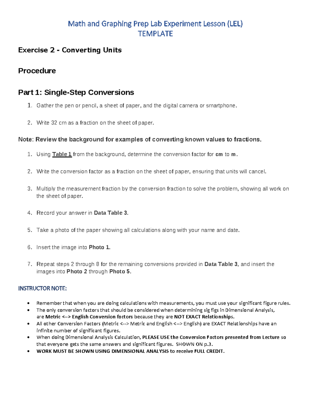 Math and Graphing Prep Lab Experiment Lesson Template Sum 2021 - Math ...