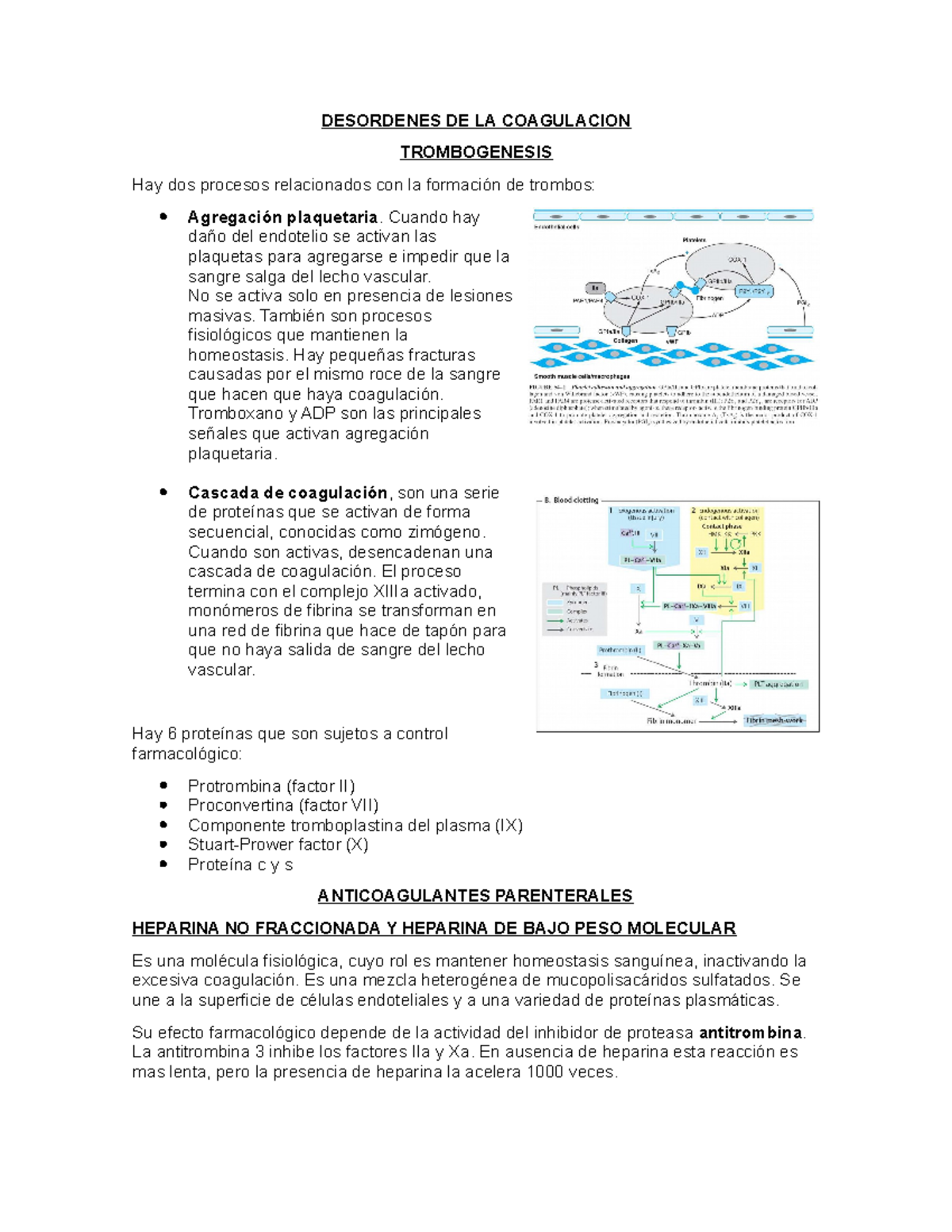 Anticoagulantes - DESORDENES DE LA COAGULACION TROMBOGENESIS Hay dos ...
