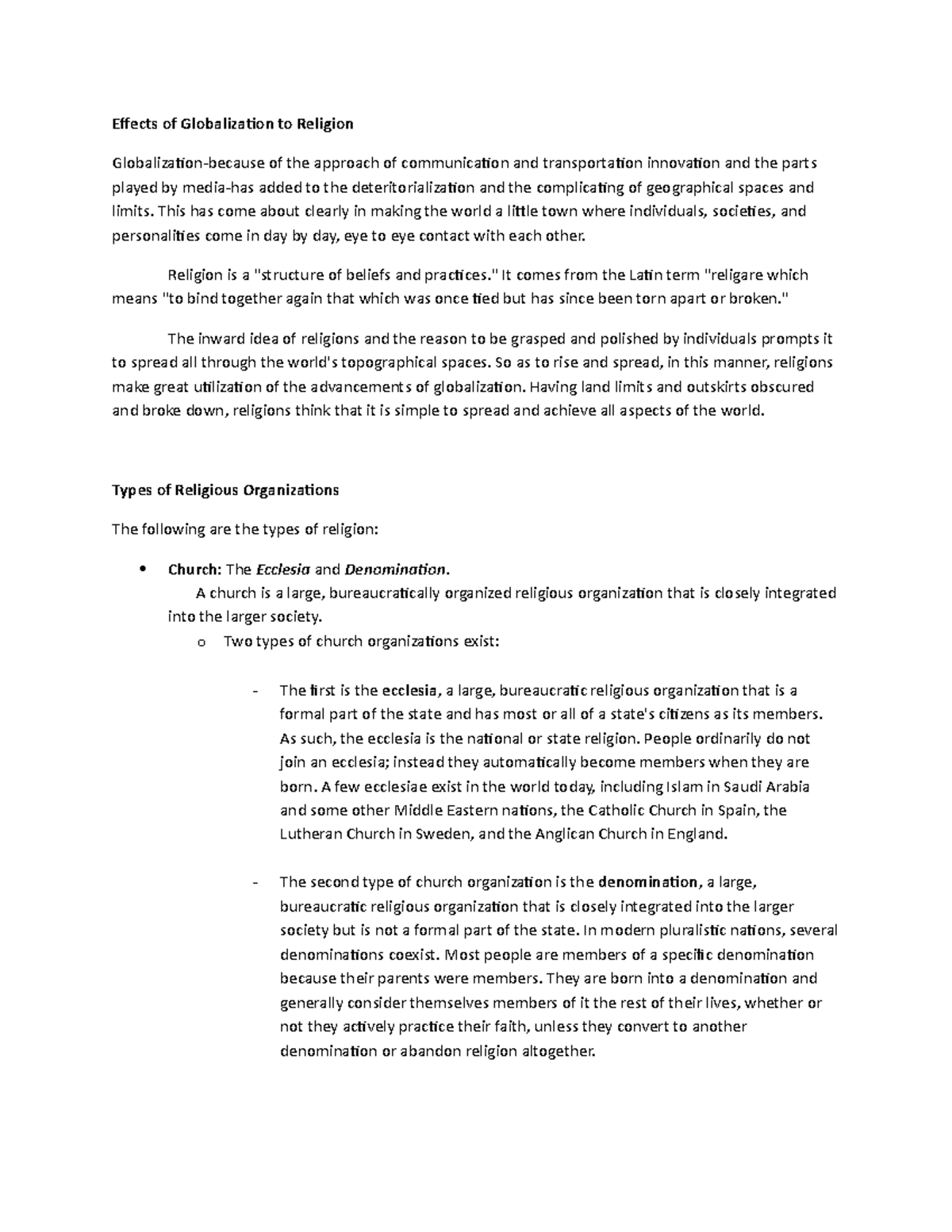 Globalization-to-Religion - Effects of Globalization to Religion ...