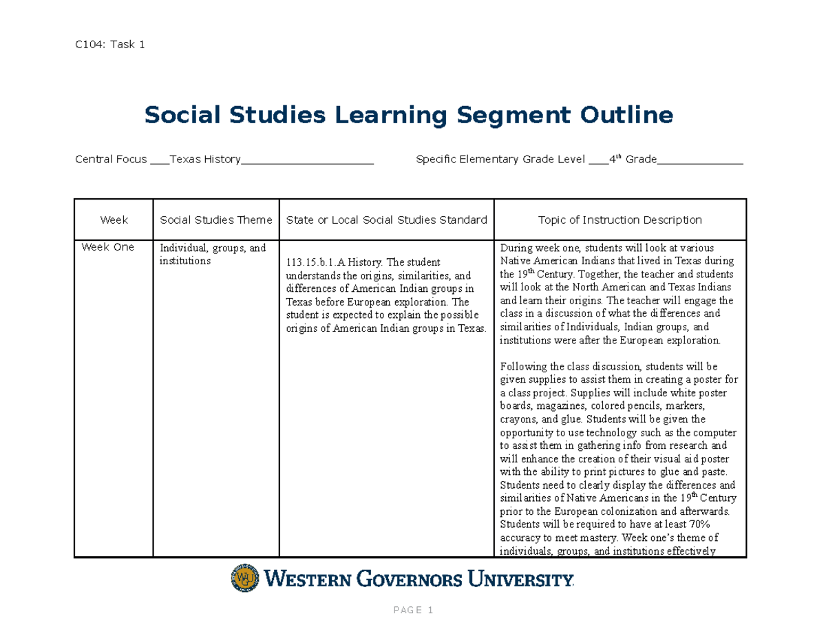 C104 Task 1 Part 1 - C104 TASK 1 PART 1 PASSED ON FIRST ATTEMPT - C104 ...