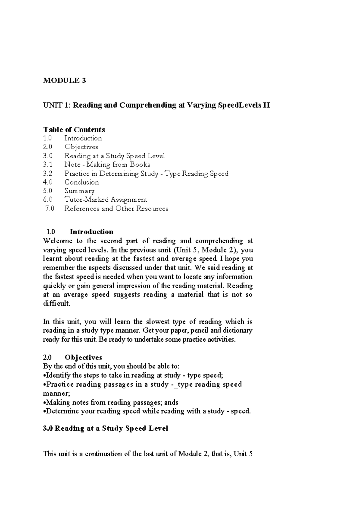 GST101 module 3 - Notes - MODULE 3 UNIT 1: Reading and Comprehending at ...