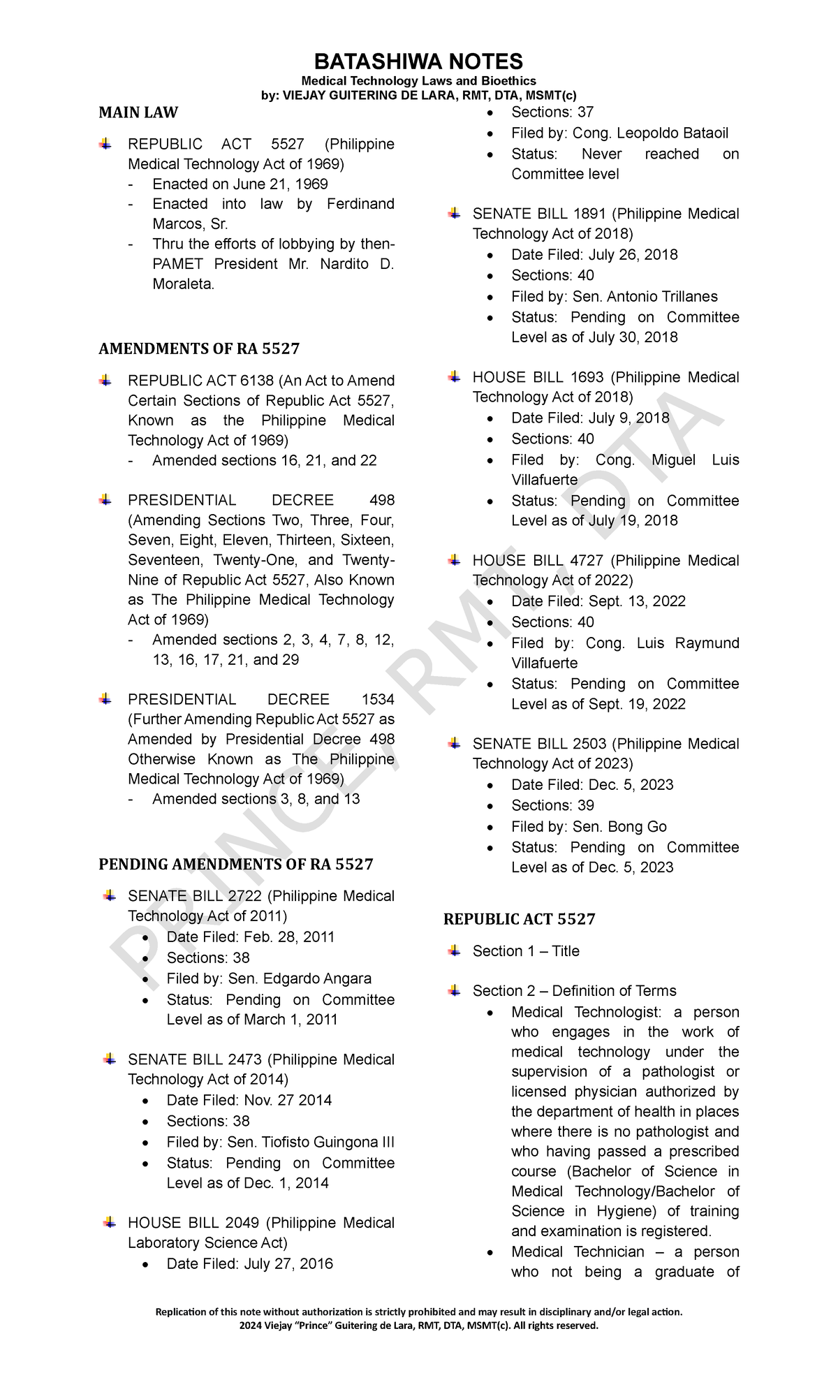 Sir Prince's Batashiwa Notes - BATASHIWA NOTES Medical Technology Laws ...