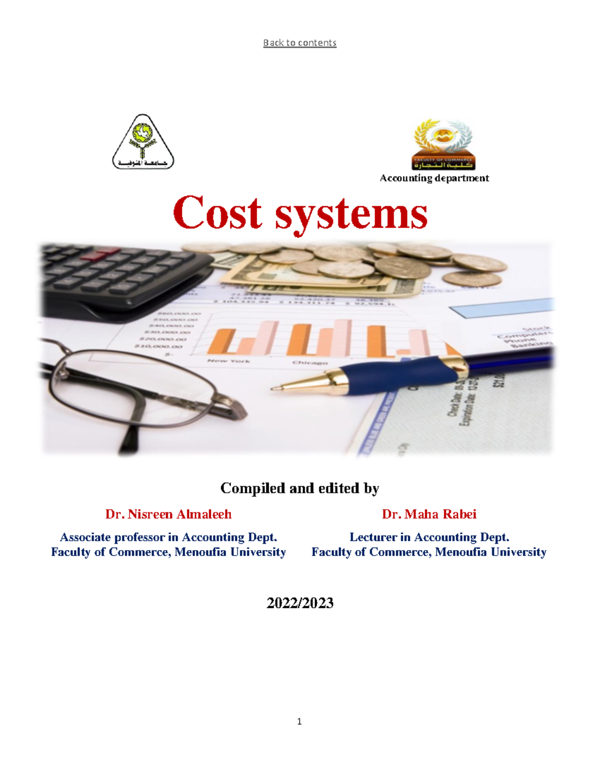 Costing systems book 22 23 Interactive - Accounting department Cost ...