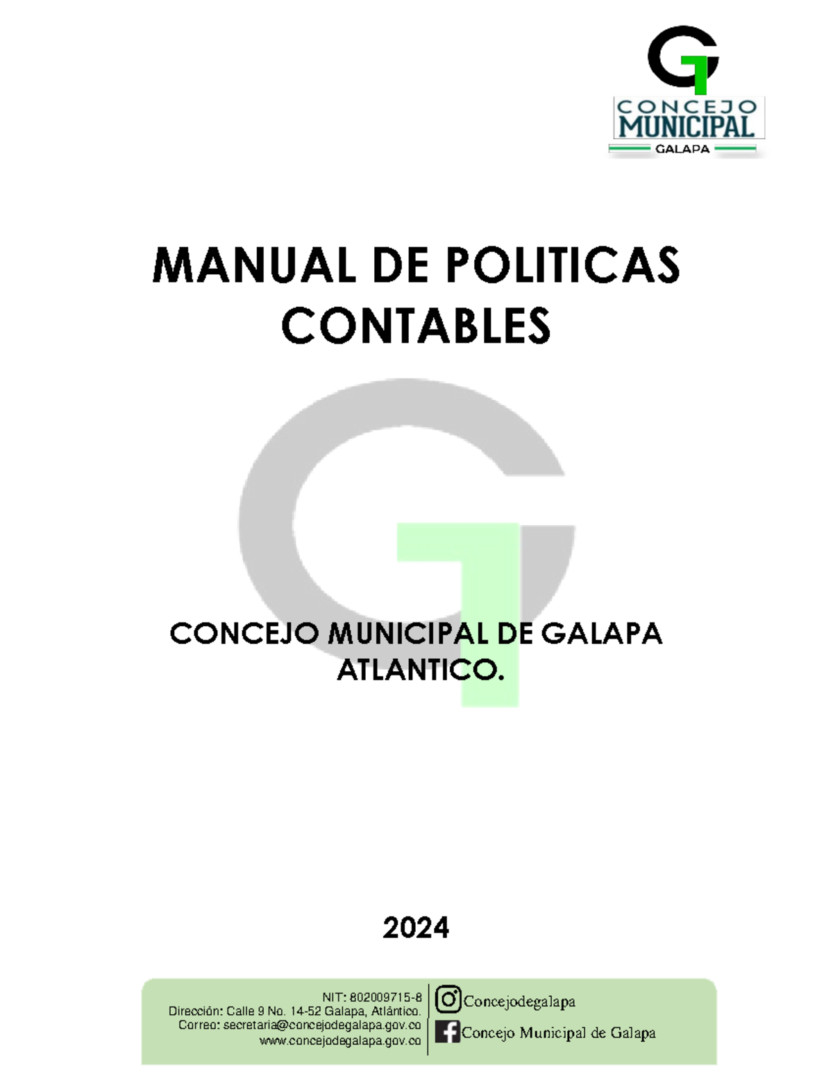Manual DE Politicas Contables CMG VF - NIT: 802009715- 8 Dirección ...