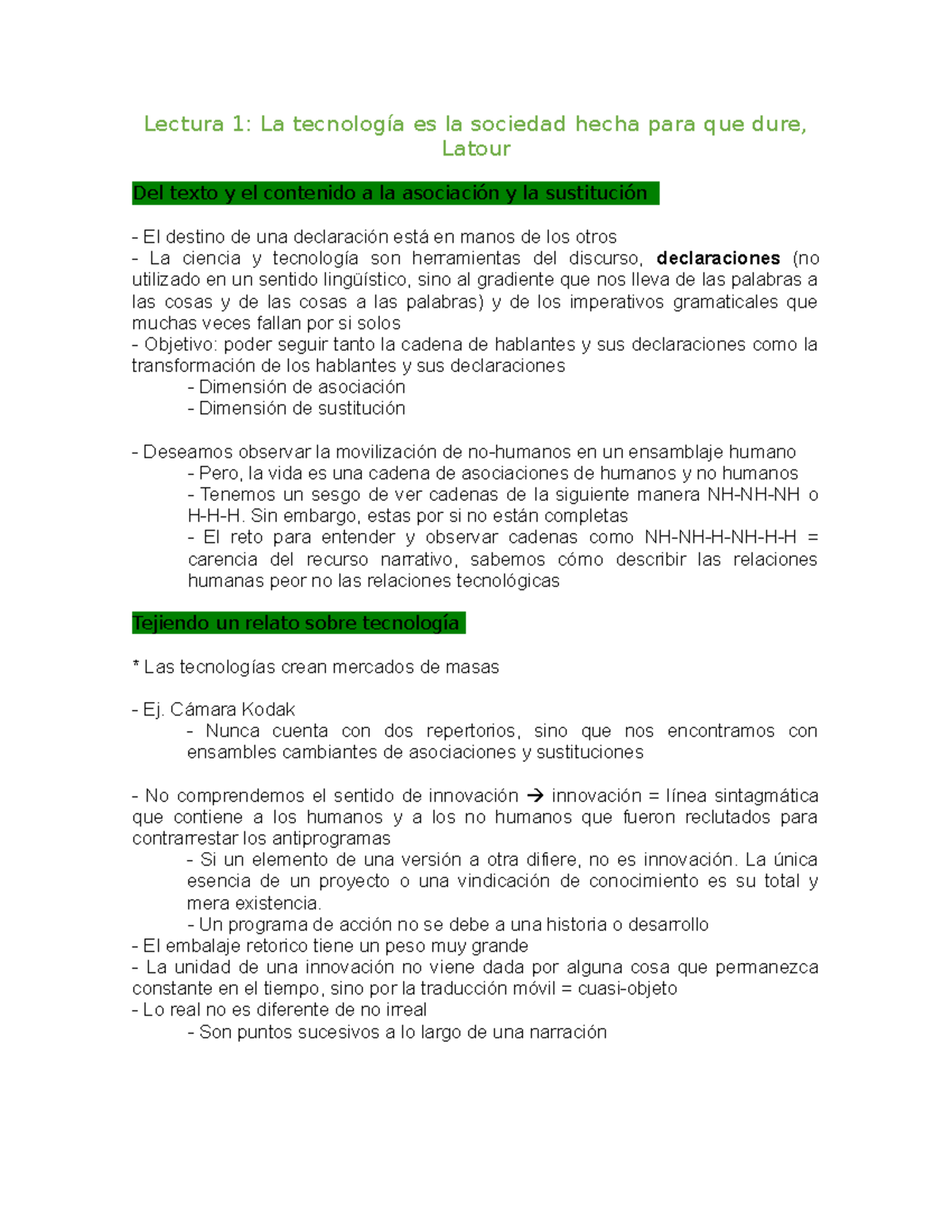 Apuntes Política y Nuevas Tecnologías - Lectura 1: La tecnología es la ...