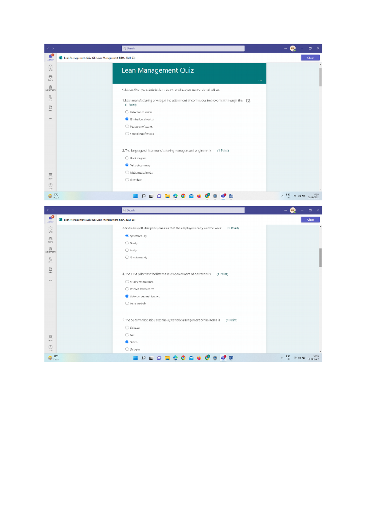 Lean quiz - ffd - Security Analysis and Portfolio Management - Studocu