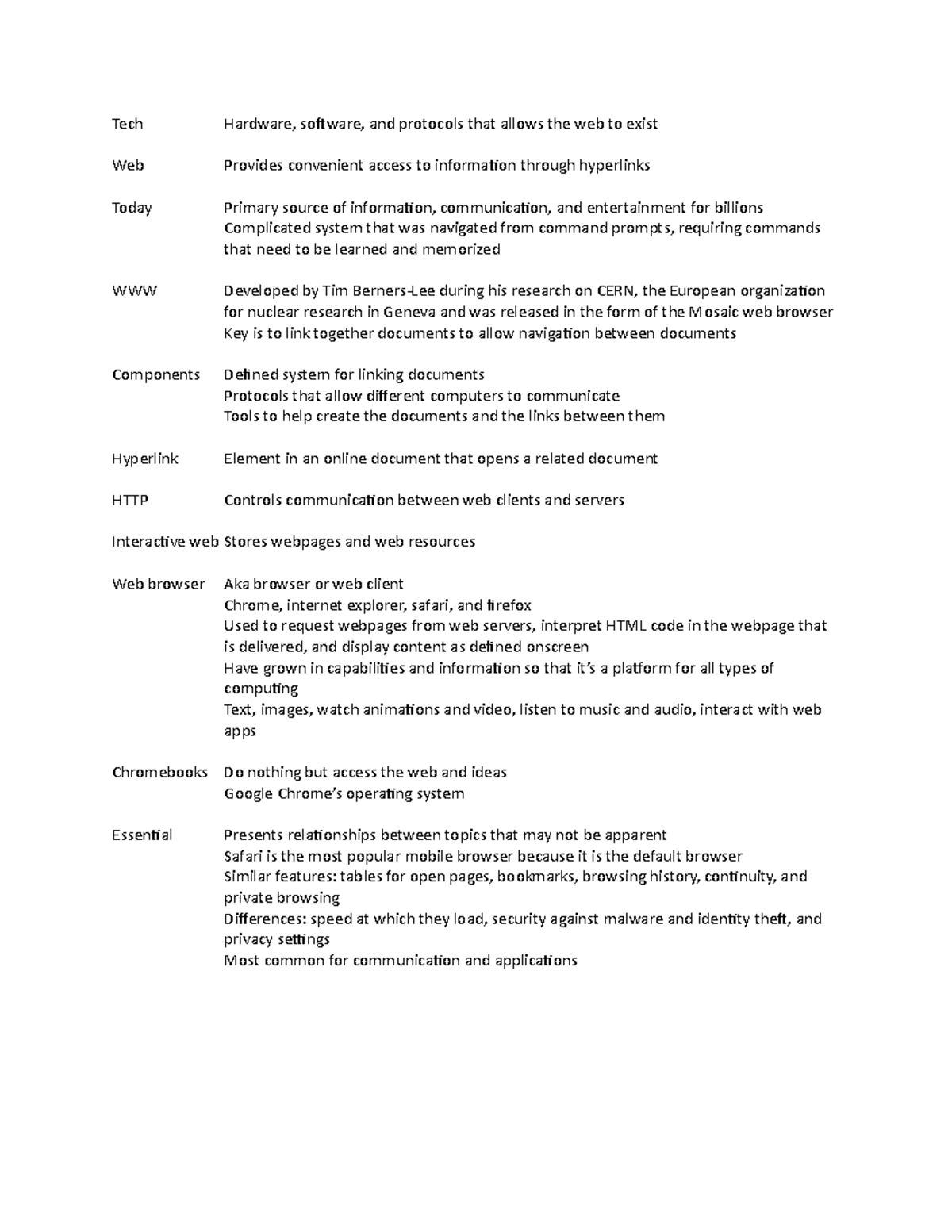 Web technologies - The web provides convenient access to information via hyperlinks. - Tech ...