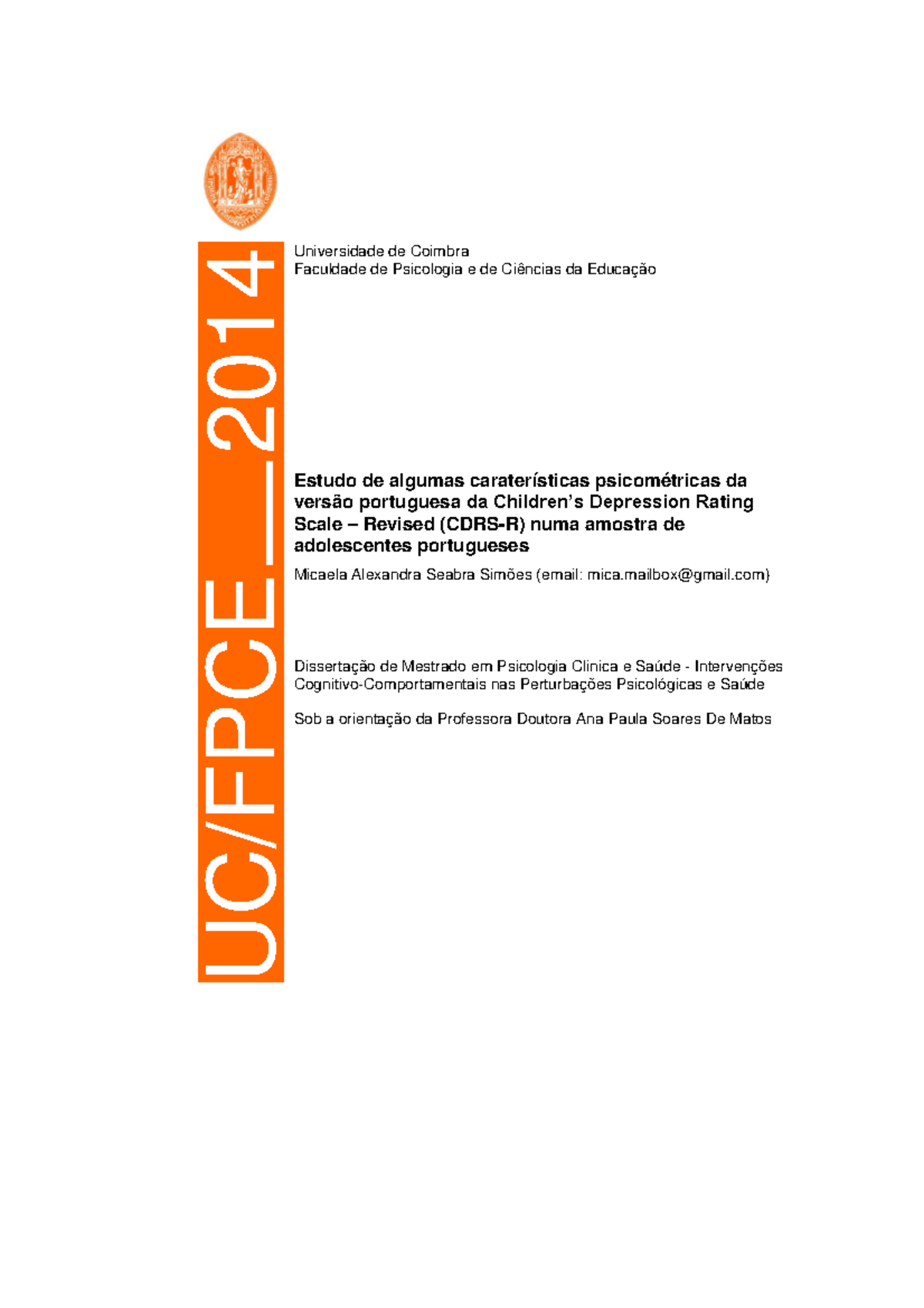 Tese - Micaela Alexandra Simões - 20 1 4 Universidade de Coimbra - UNIV ...