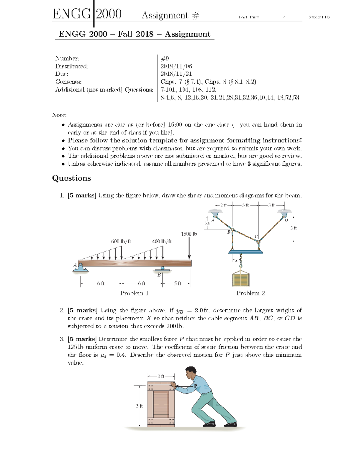 ENGG200 Assignment 9 - ENGG 2000 Assignment # Last, First / ENGG 2000 ...