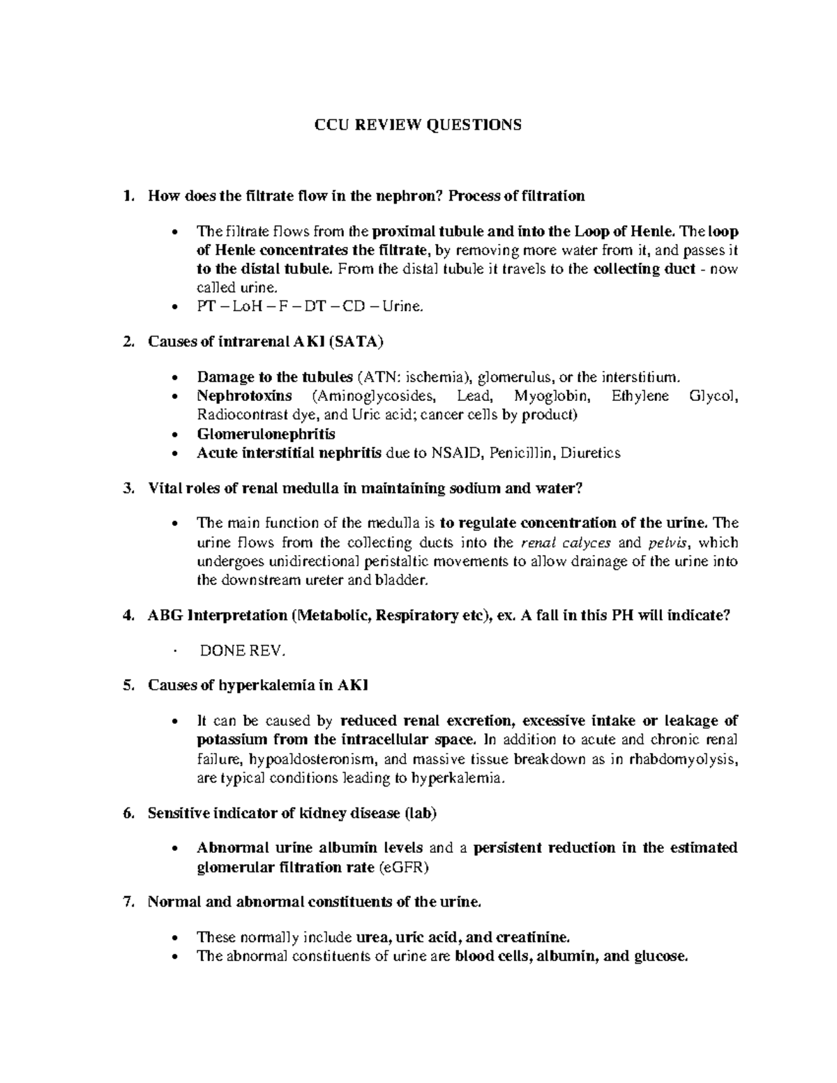 CCU Review Questions - A question bank from exam of Critical Care ...
