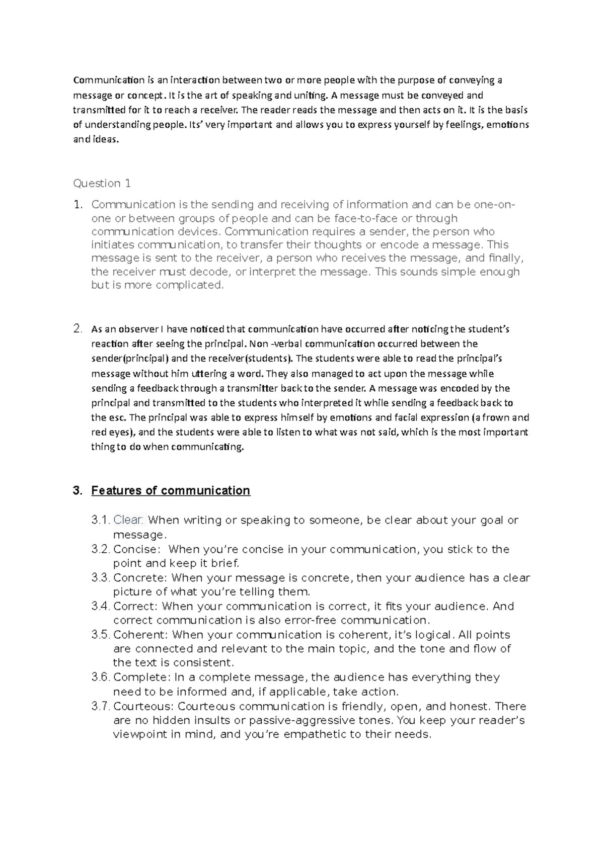 1501 supp - ASSIGNMENT - Communication is an interaction between two or ...