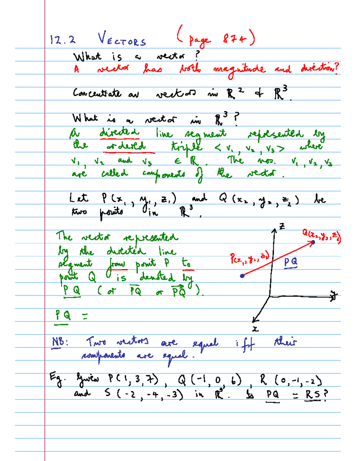 Section 12.2 Vectors - notes - MATH140 - Studocu