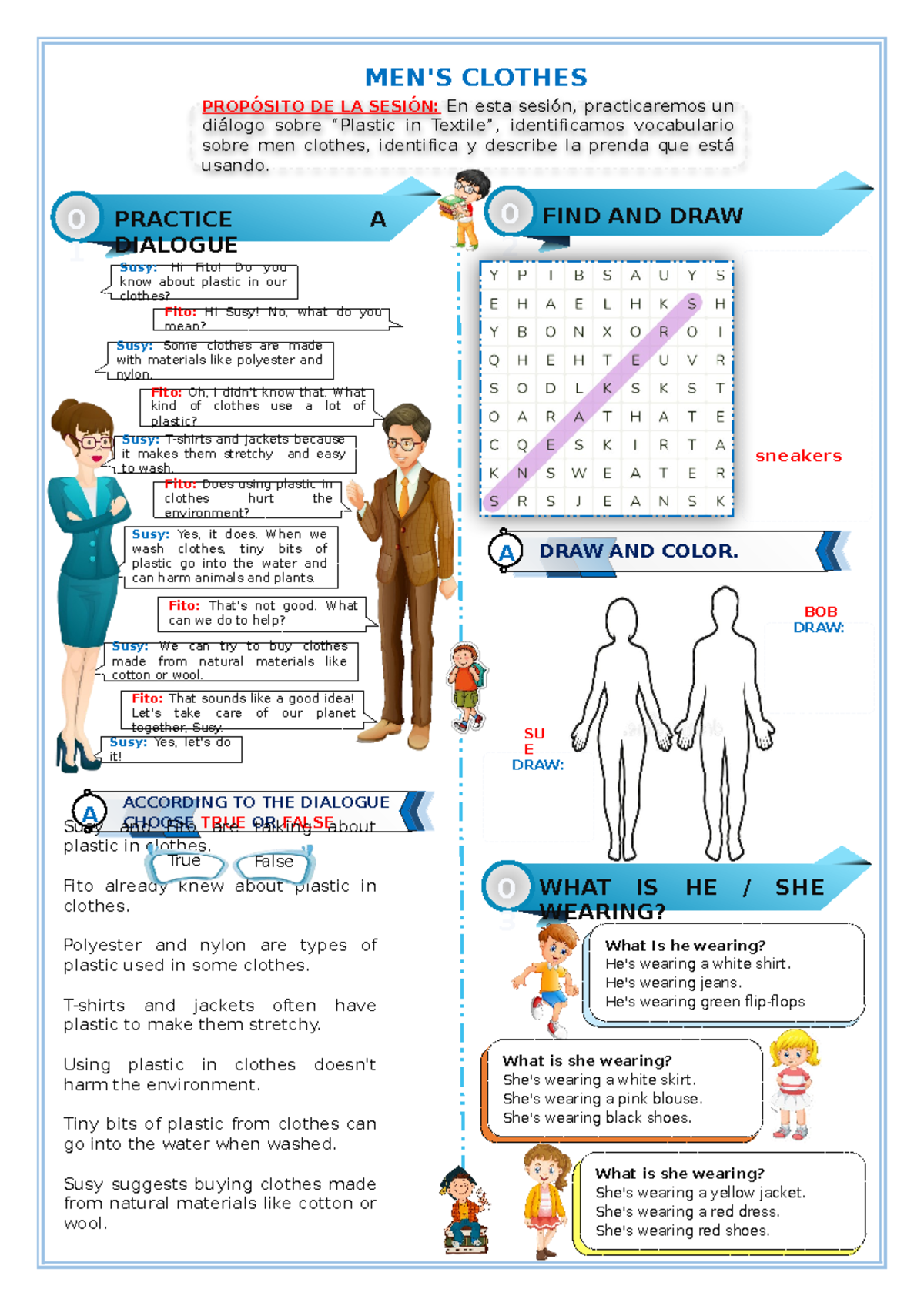 Ficha 02 MEN'S Clothes 4to - PROPÓSITO DE LA SESIÓN: En esta sesión ...