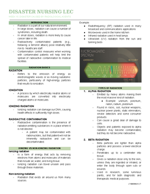 DN lec Week 13 trans - summary of disaster nursing topics - DISASTER ...