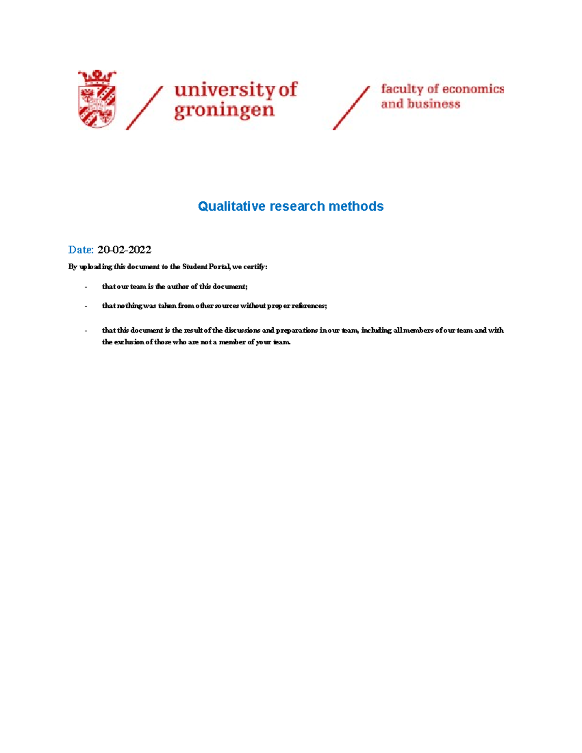 Interview guide - Qualitative research methods Date: 20-02- By ...