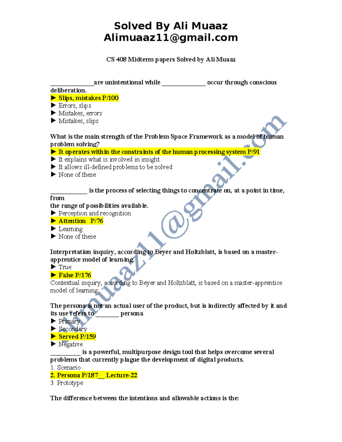 CS408 Midterm MCQSsolvedby Ali Muaaz - Alimuaaz11@gmail CS 408 Midterm papers Solved by Ali ...