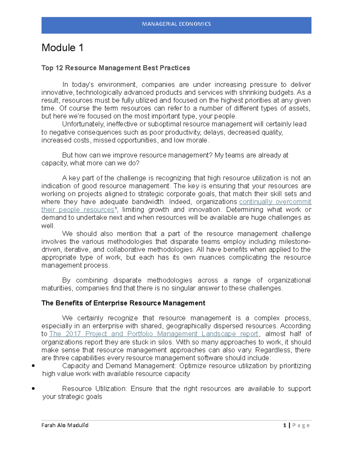 Module-1-Copy - NOTHING - Module 1 Top 12 Resource Management Best Practices In today’s ...