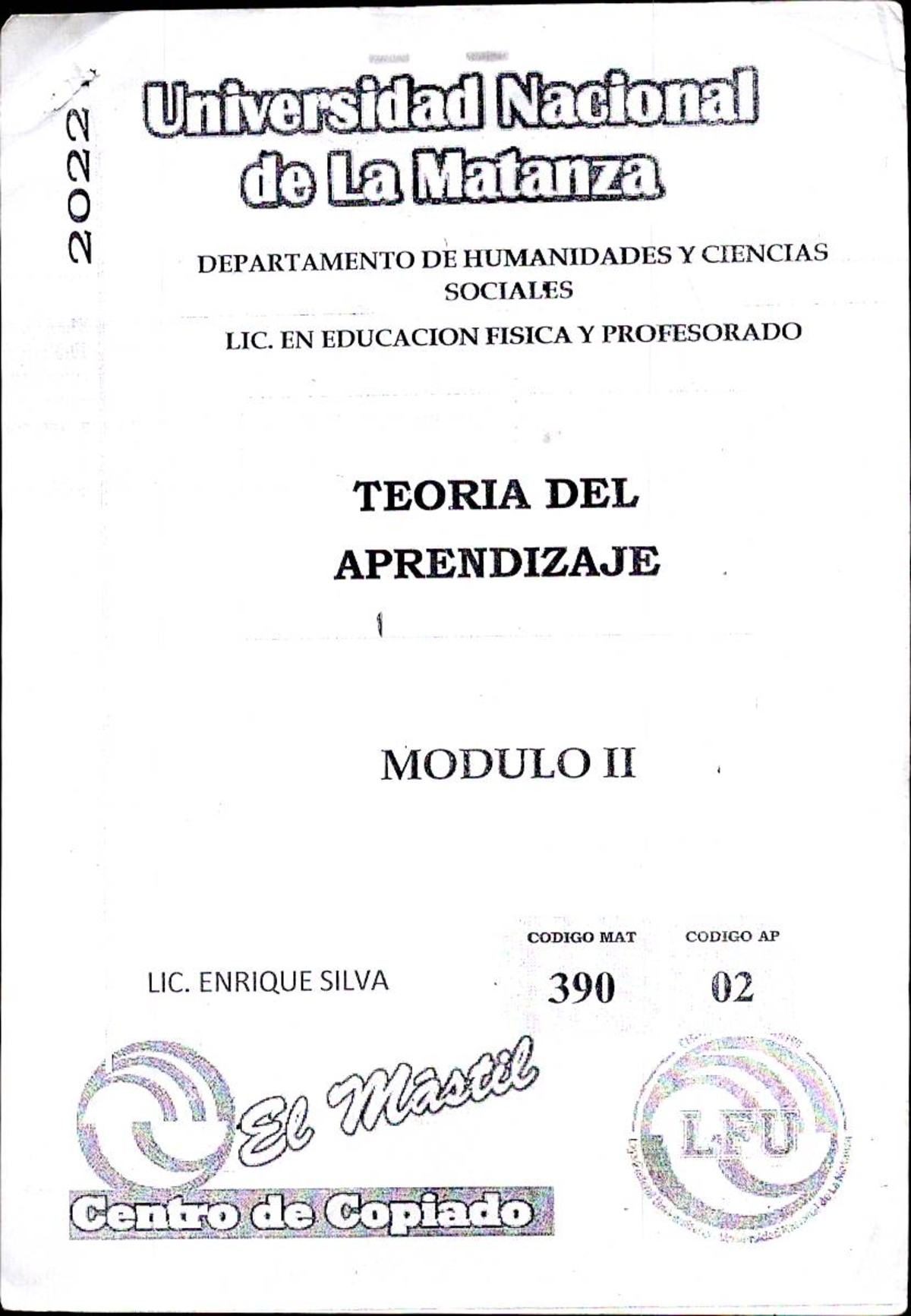 Teoria DEL Aprendizaje Modulo 2 - I I I TEORIA DEL APRENDIZAJE MODULO II CODIGO MAT CODIGO AP ...