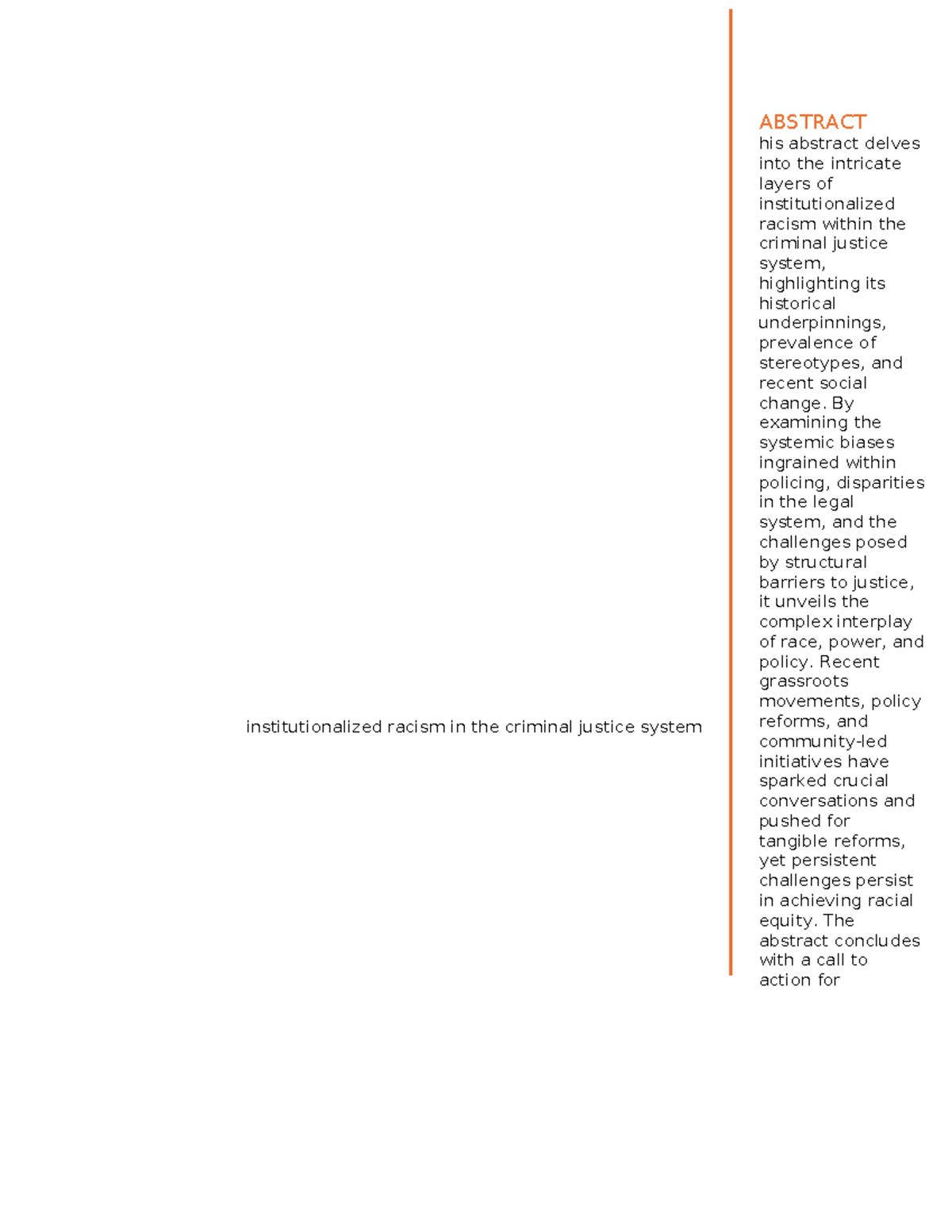 Institutional racism in criminal justice - institutionalized racism in the criminal justice ...