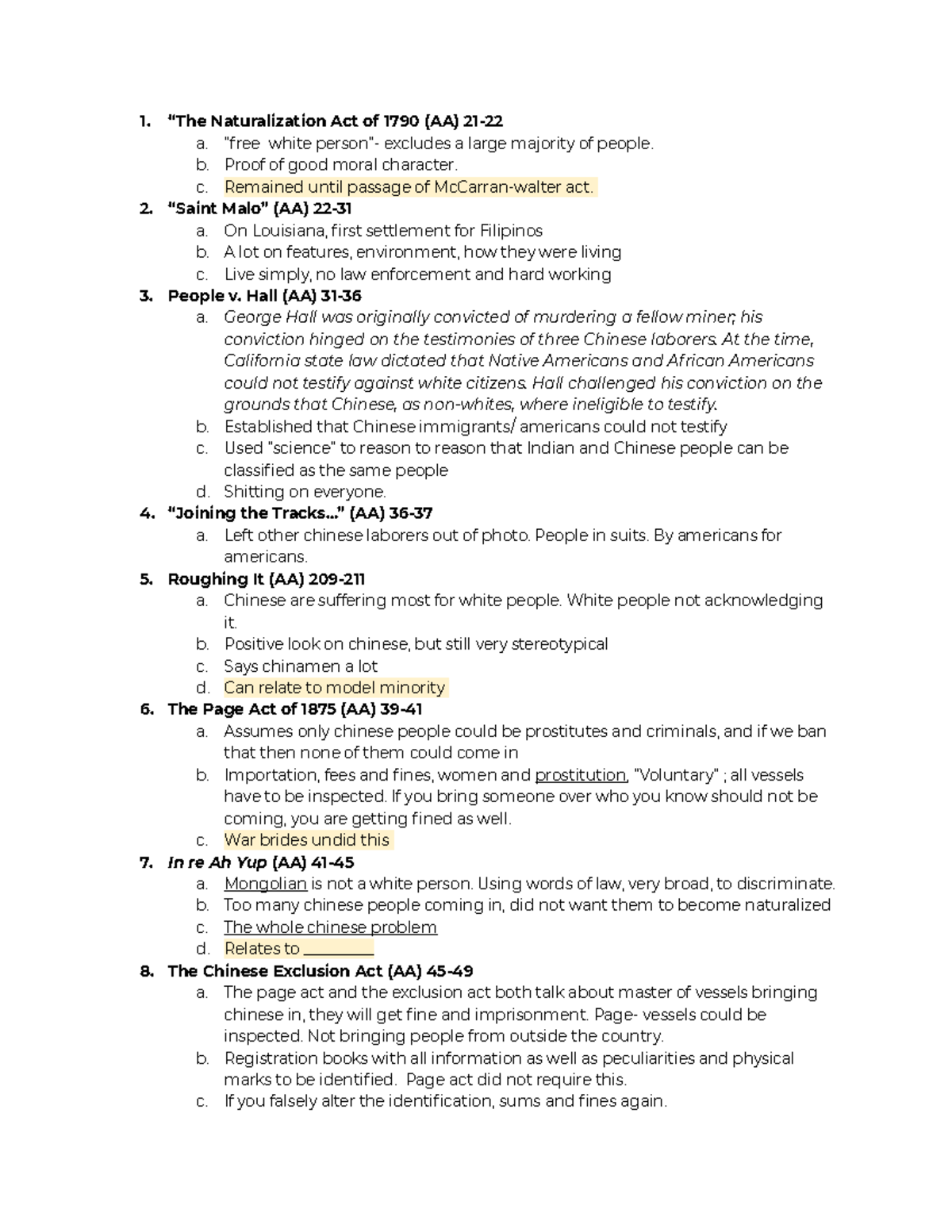 Condensed Study Guide - Summary Introduction Asian American Studies ...