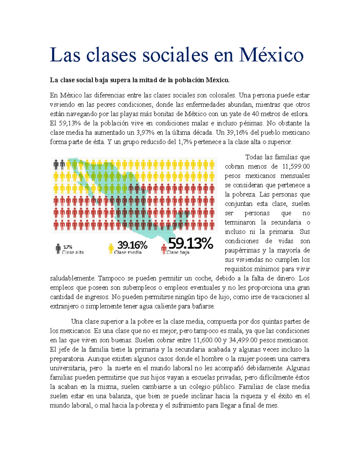 Las clases sociales en México - Las clases sociales en México La clase ...