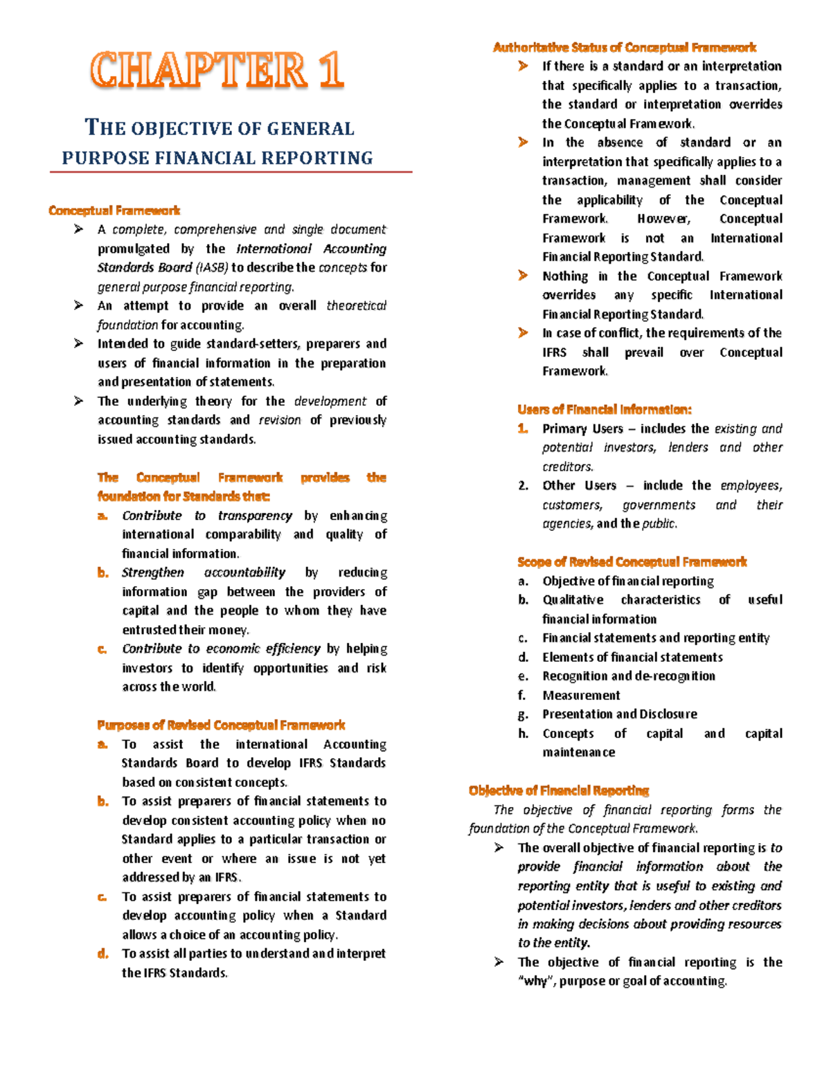 Conceptual Framework 2020 (From Ch01-Ch08) - THE OBJECTIVE OF GENERAL ...