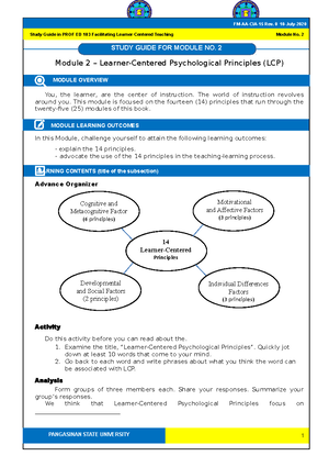 Module 3 Facltating Learner- Centered Teaching 2021 - Facilitating Learner Centered-Teaching ...