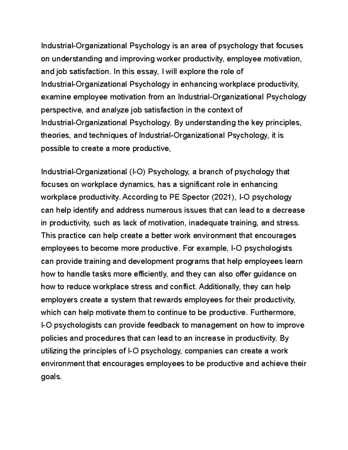 Industrial-organizational psychology workplace productivity, employee ...