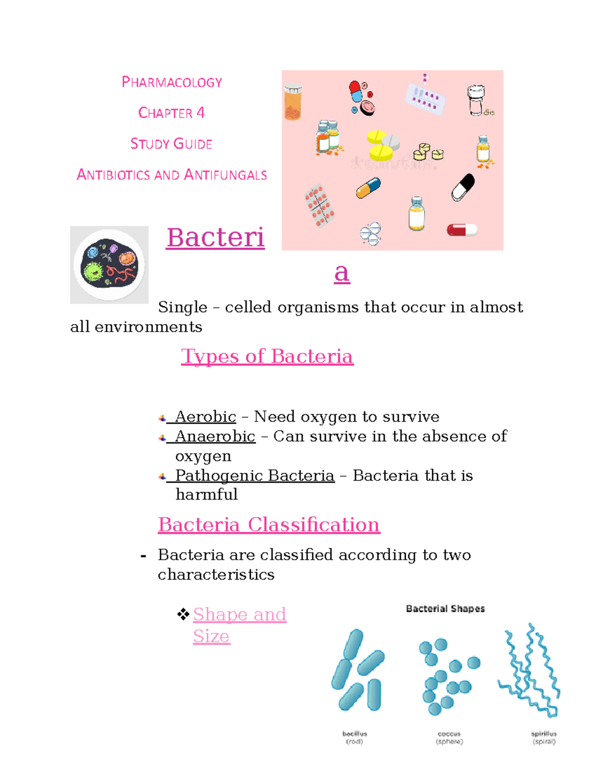 Antibiotics and Antifungals Study Guide - PHARMACOLOGY CHAPTER 4 STUDY ...