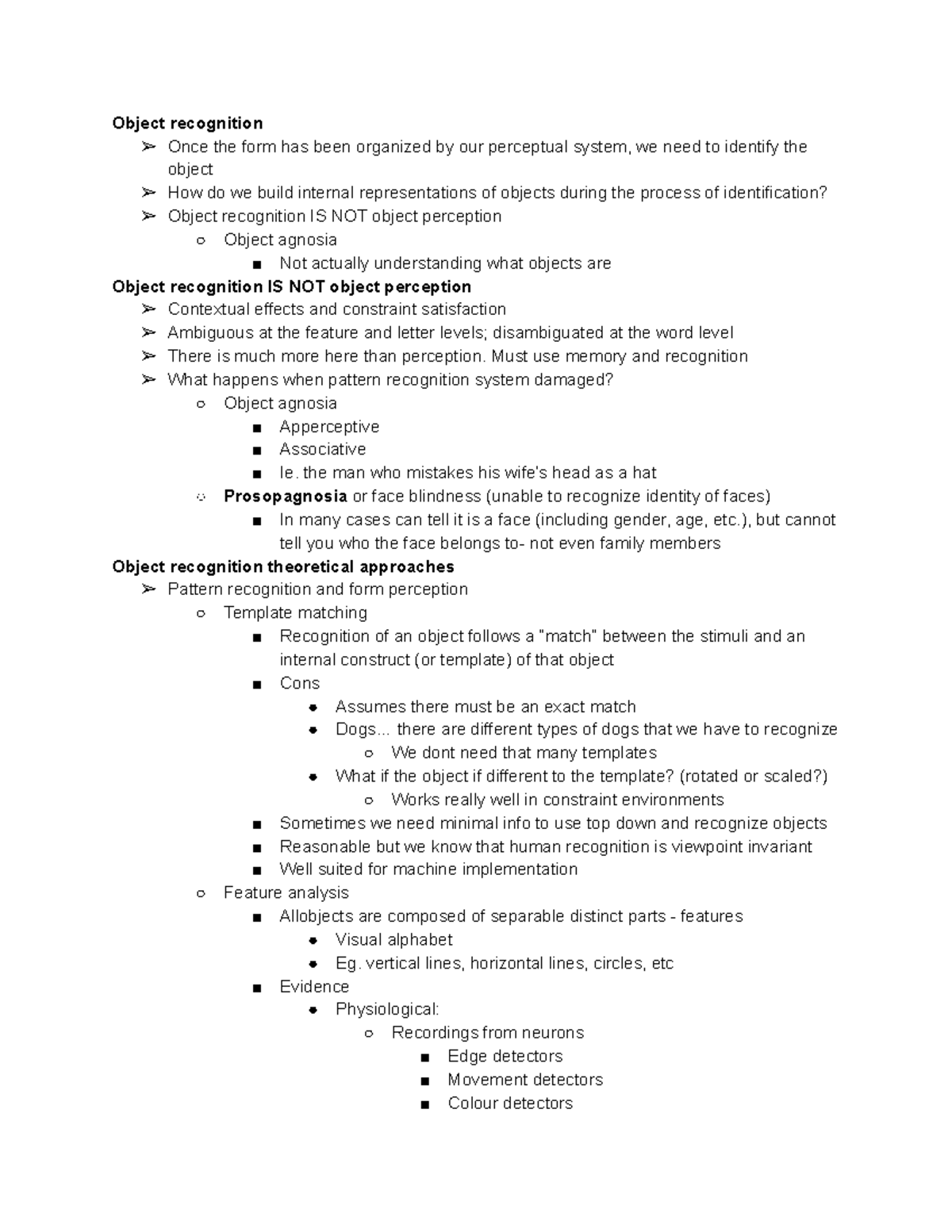 Object Recognition Lecture Notes Object Recognition Once The Form Has