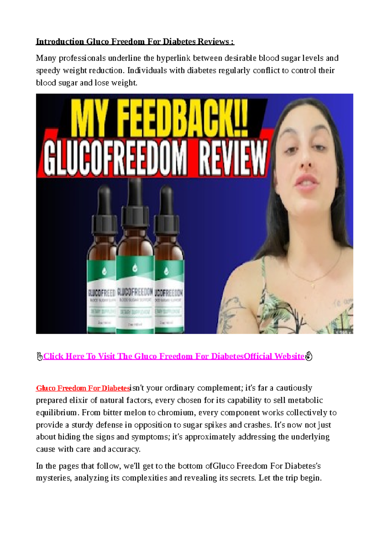 Gluco Freedom For Diabetes"Fantastic Working Results" Tackle Pain, and ...