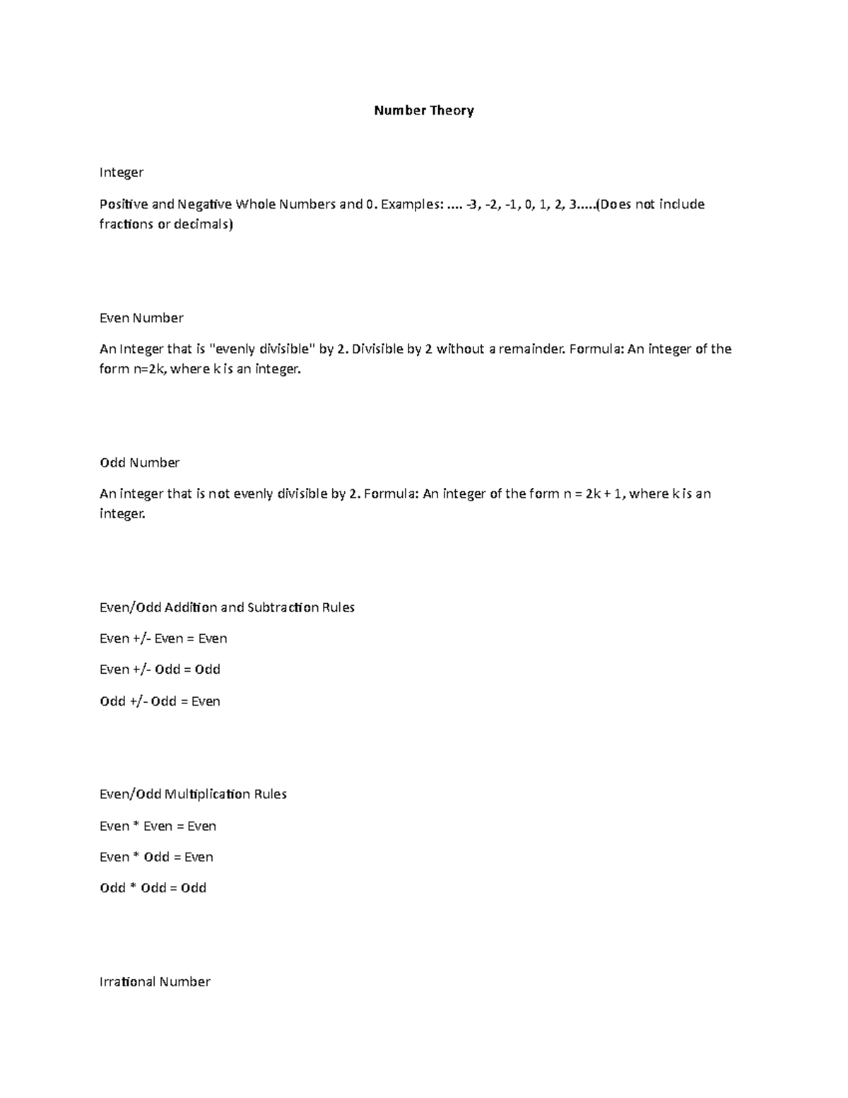 Number Theory - reviewer - Number Theory Integer Positive and Negative ...