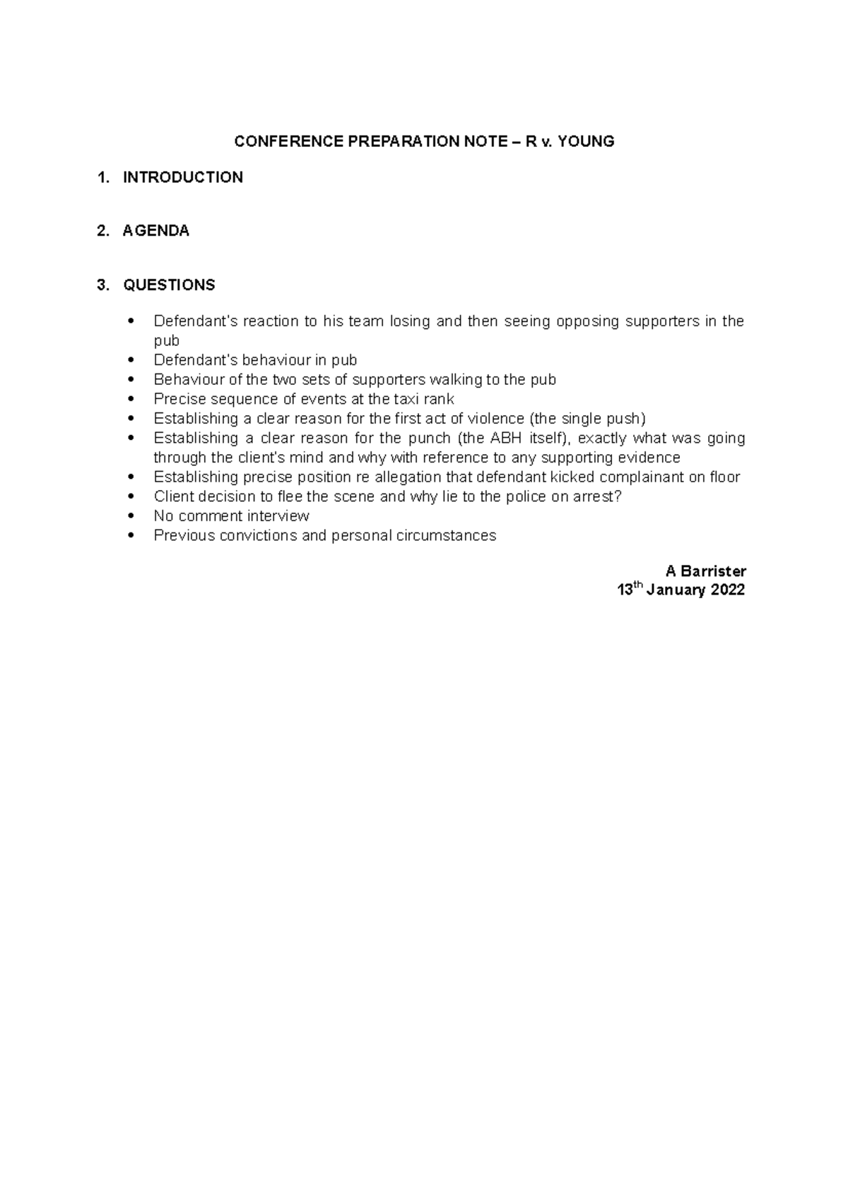 BTC2 Con W1 Consolidate R v. Young - Intro and Ques Prep Note ...