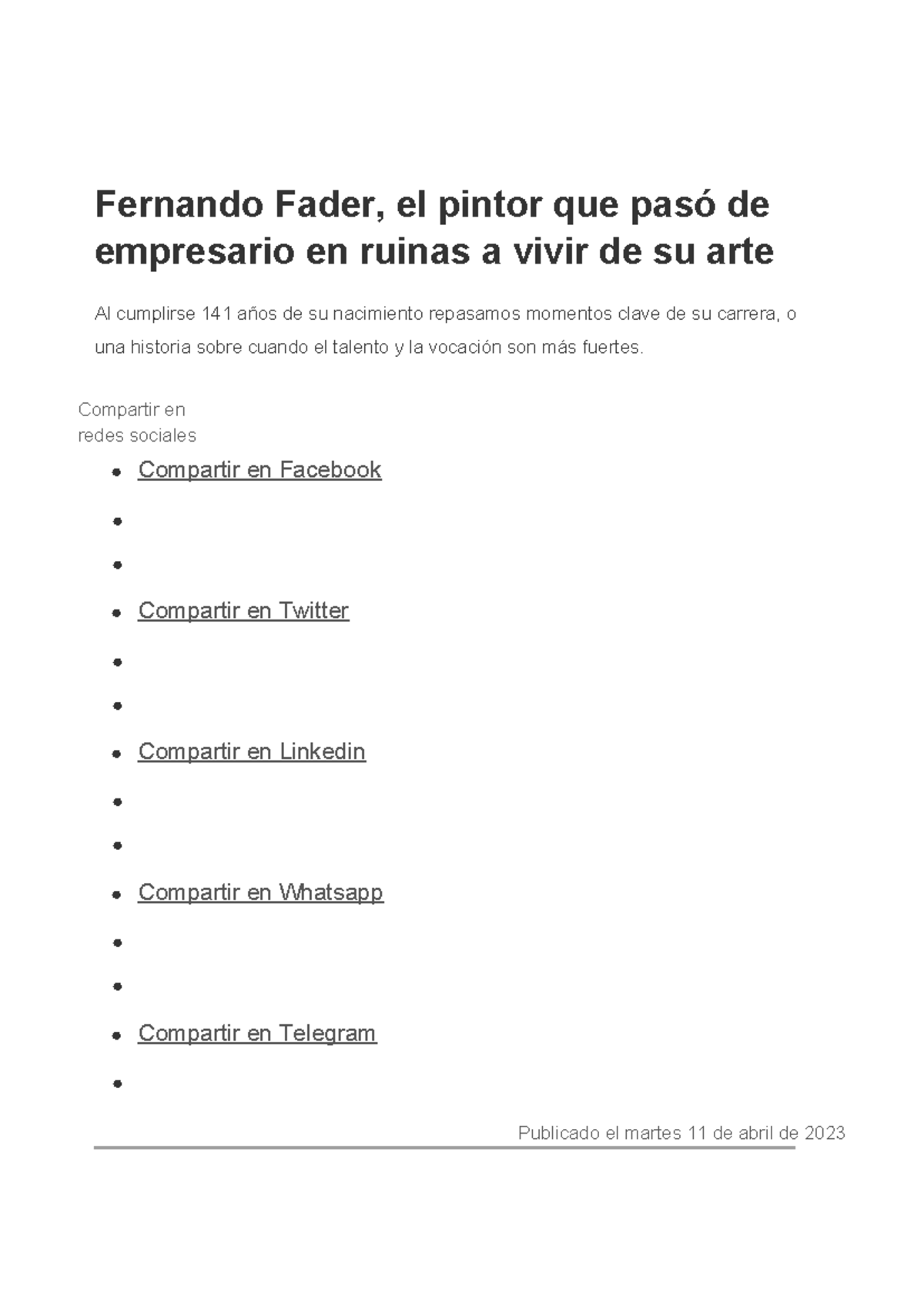Recuperatorio y historia - Fernando Fader, el pintor que pasó de ...