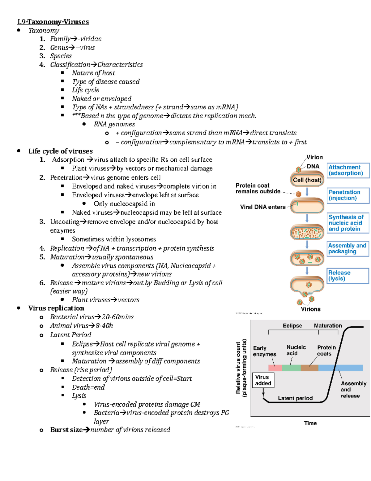 L9 - Lecture notes 9 - L9-Taxonomy-Viruses Taxonomy 1. Family -viridae ...