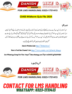 CS403- Midterm Solved MCQS with references by Moaaz - CS403- Database ...